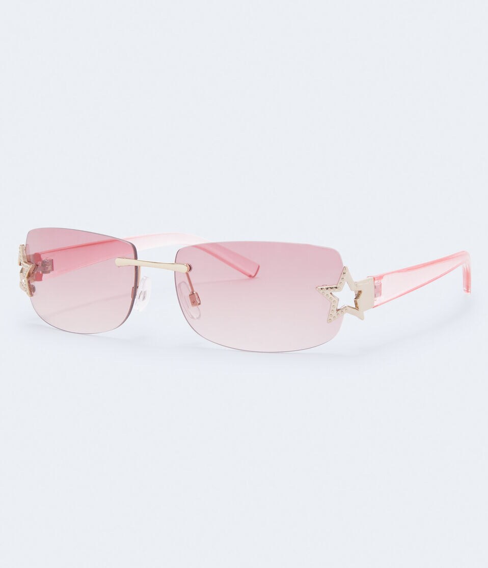Rimless Rectangular Star Sunglasses - Altistyle